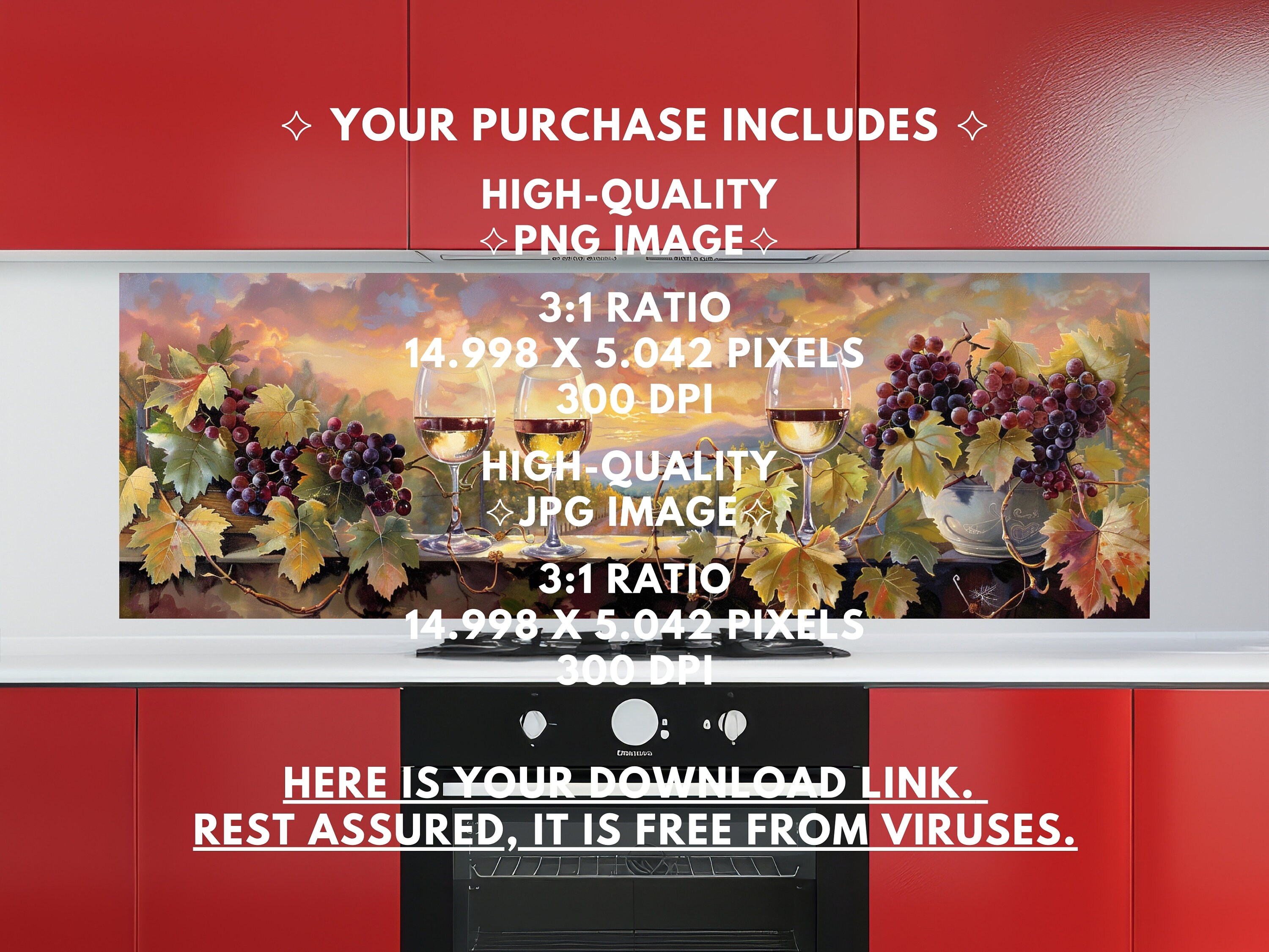 Panoramic Wall Art | Kitchen Backsplash - Artistic Backsplash Template ...