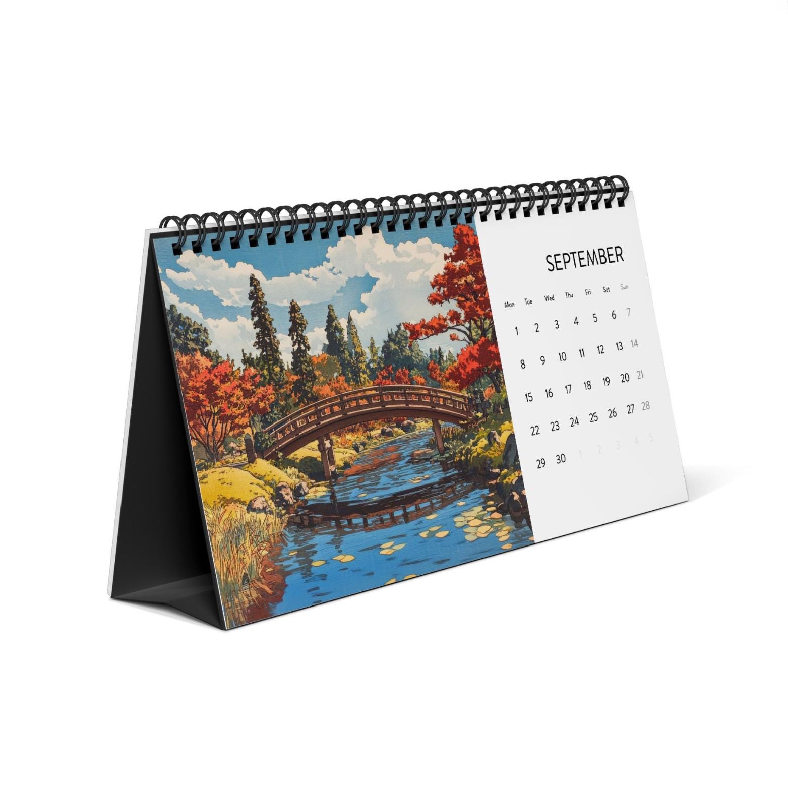 Japan Desk Calendar 2025 I Vintage Japanese Zen Wall Art Calendar 2025 ...