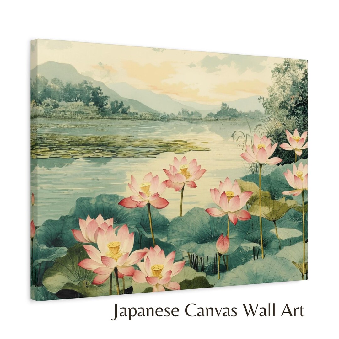 Japanese Canvas Wall Art. Elegant Japanese Landscape Print on Stretched ...
