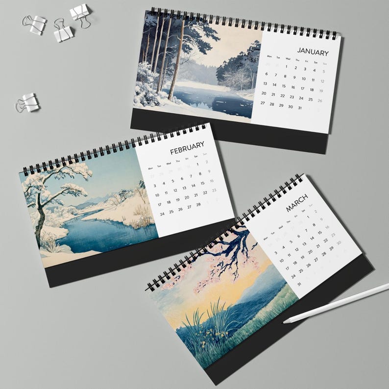 Japanese Art Desk Calendar 2025 – Zen Wall Art With Retro and Vintage ...