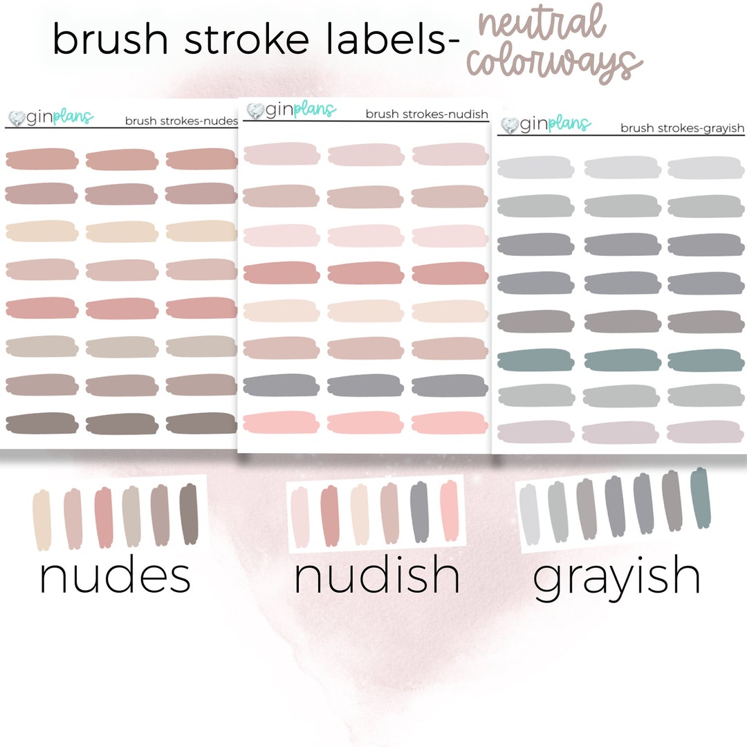 Washi Paper Stickers-brush Stroke Label Stickers-planner & Journaling ...