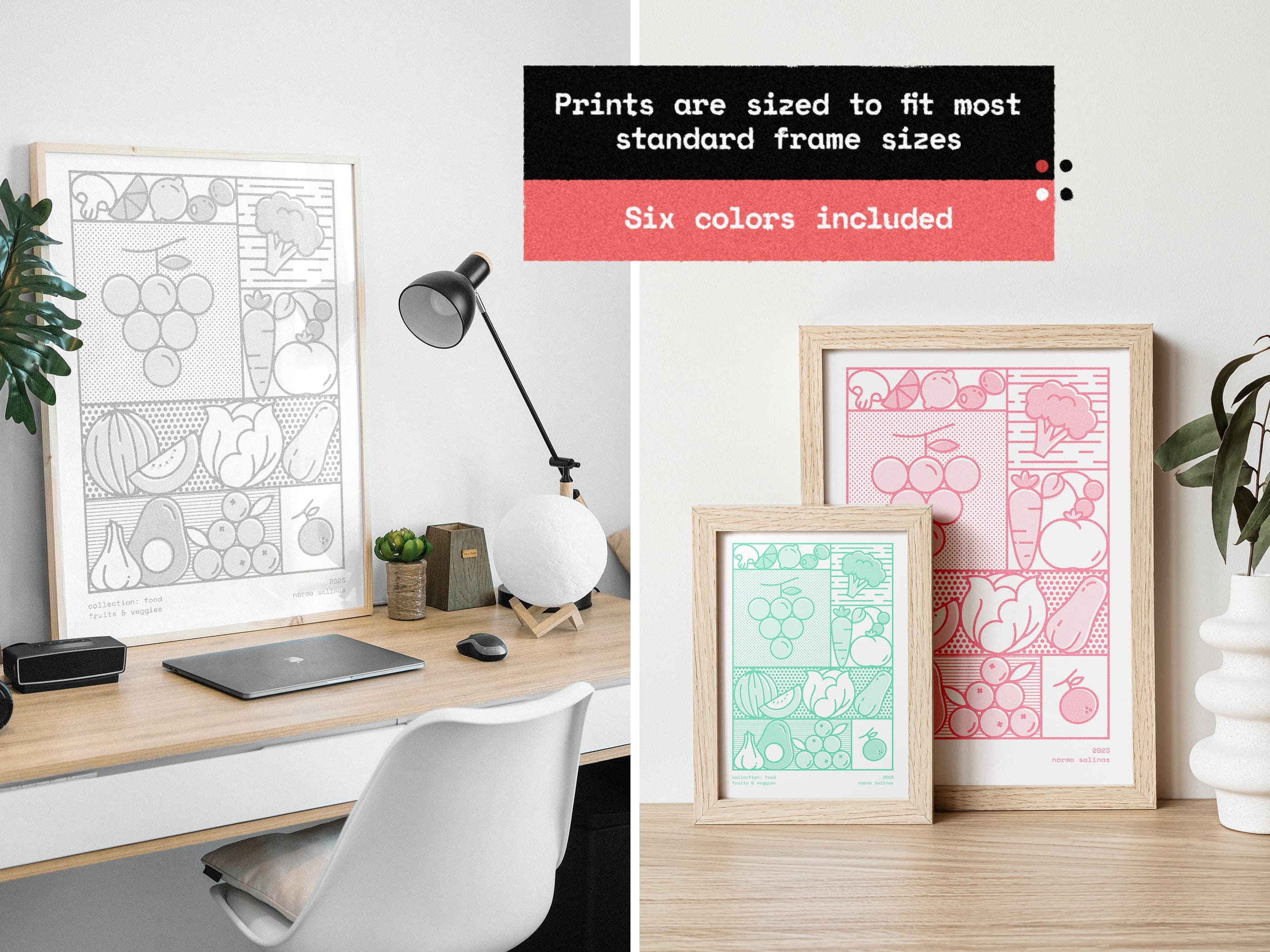 Fruits & Veggies Art Printable Poster Digital Download Healthy Eating ...