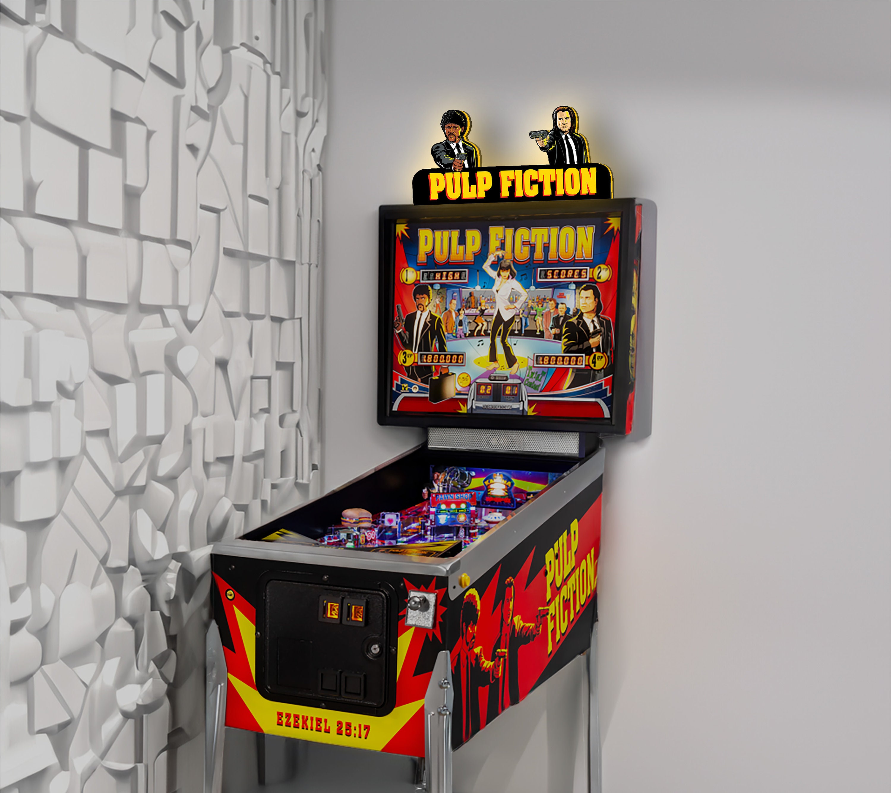 Unique Pulp Fiction Vincent & Jules Pinball Topper LED Lightbox ...