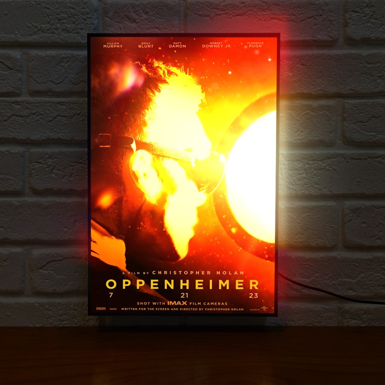 Handmade Oppenheimer Movie Poster LED Lightbox: Dimmable USB Powered - Etsy