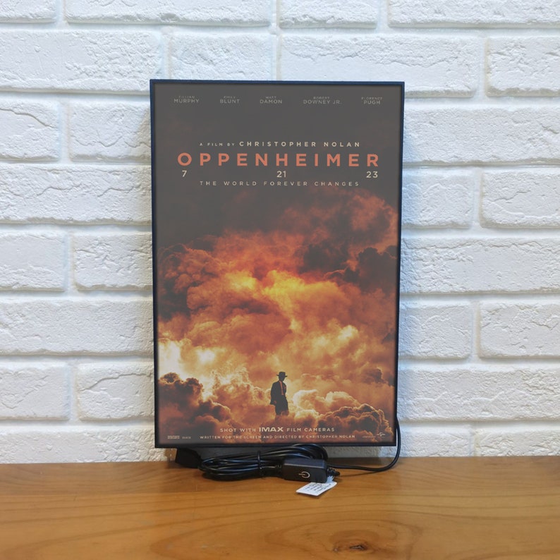 Oppenheimer Movie Poster LED Lightbox | Illuminate Your Space With Christopher Nolan's ...