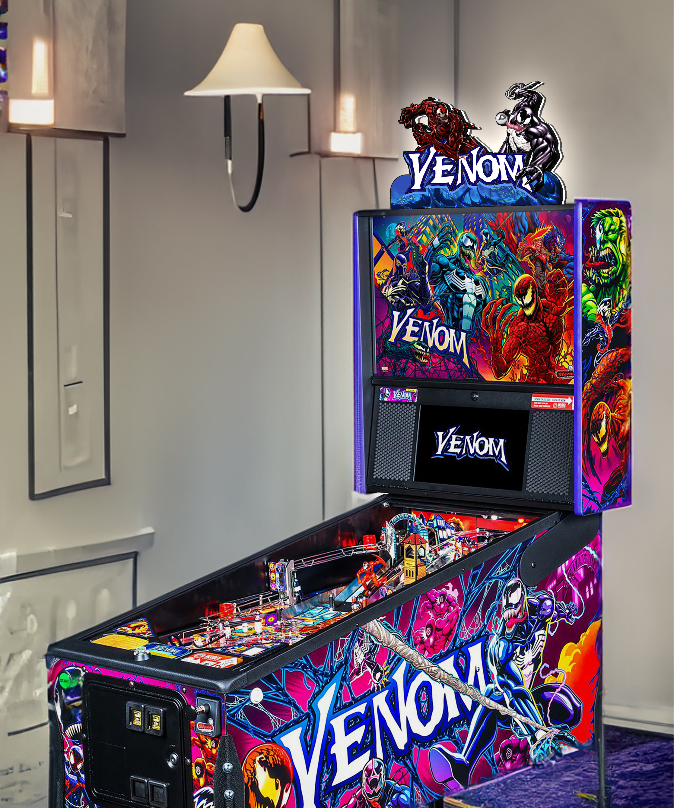 Ultra Rare Venom Pinball Topper LED Lightbox Fully Dimmeable USB ...