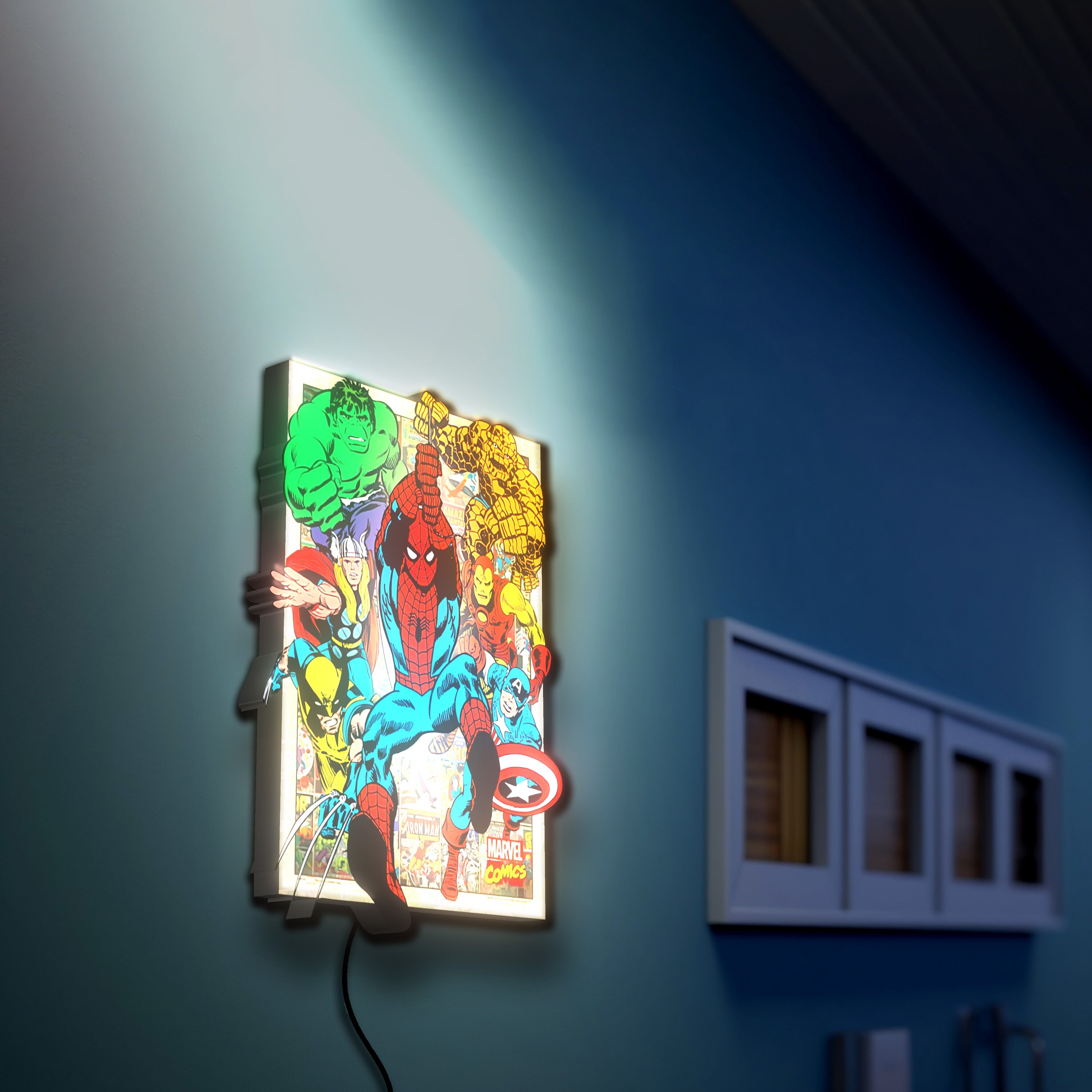 Vintage Marvel Comics Avengers LED Lightbox - Superhero Nostalgia at ...