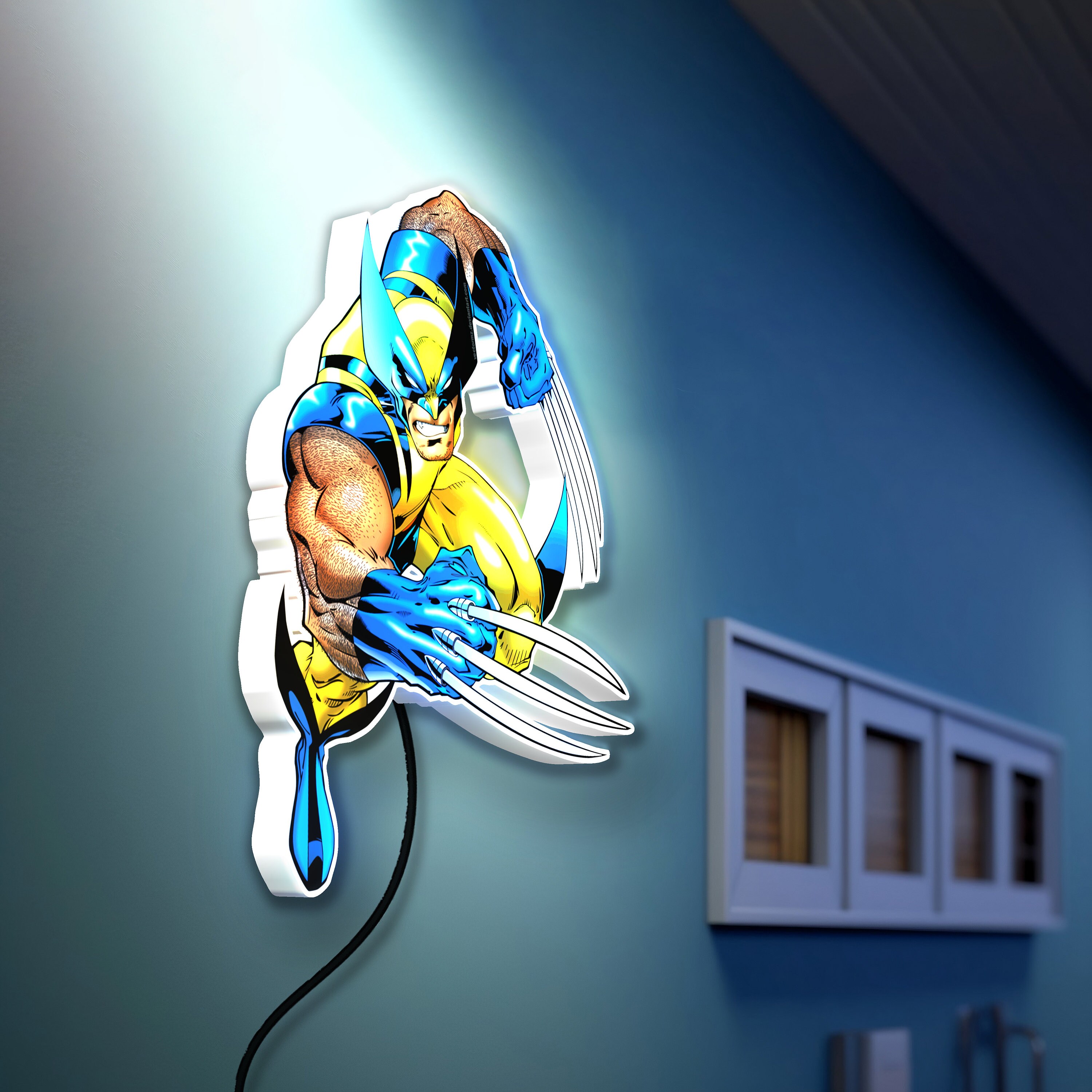 Wolverine 3D Printed LED Lightbox Dynamic Design Dimmable Handmade Home USB Powered X-men ...