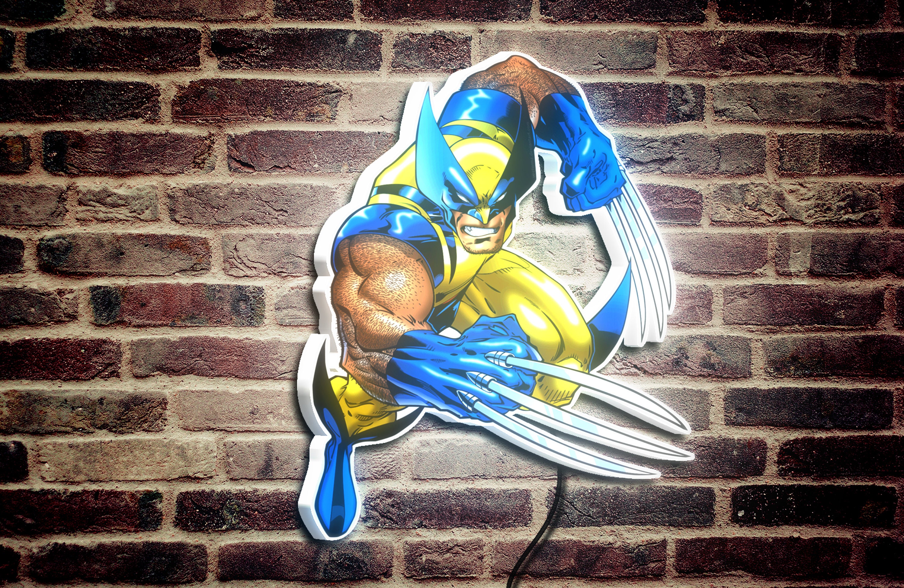 Wolverine 3D Printed LED Lightbox Dynamic Design Dimmable Handmade Home USB Powered X-men ...