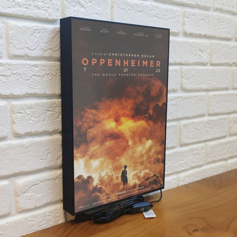 Oppenheimer Movie Poster LED Lightbox | Illuminate Your Space With Christopher Nolan's ...