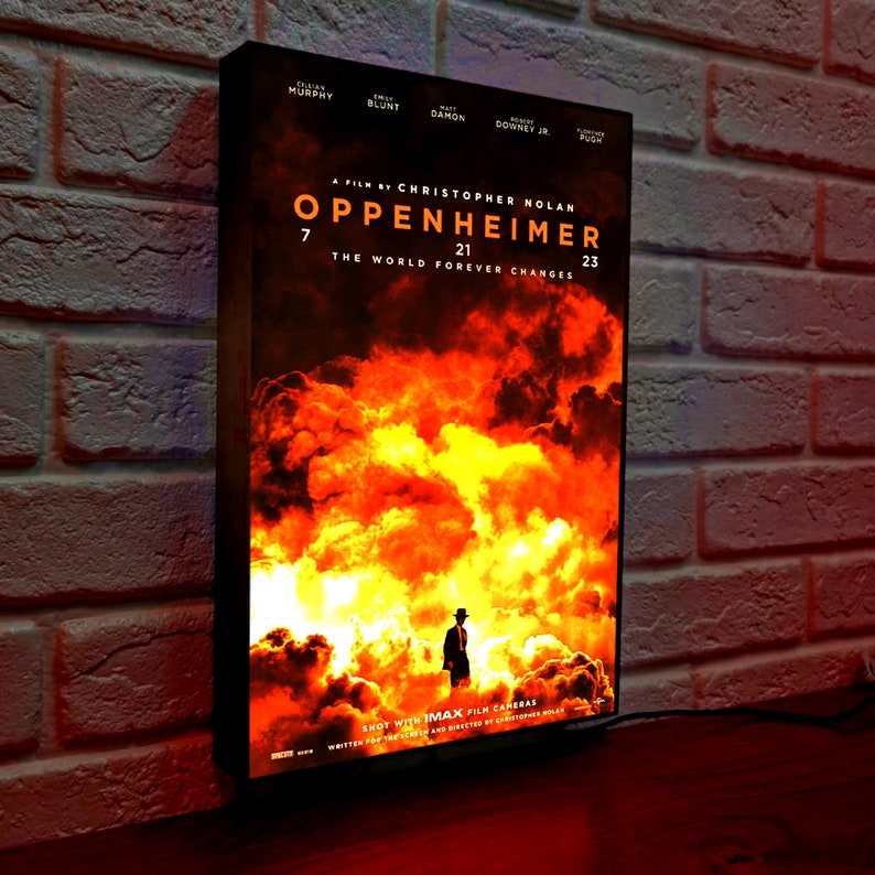 Oppenheimer Movie Poster LED Lightbox | Illuminate Your Space With Christopher Nolan's ...