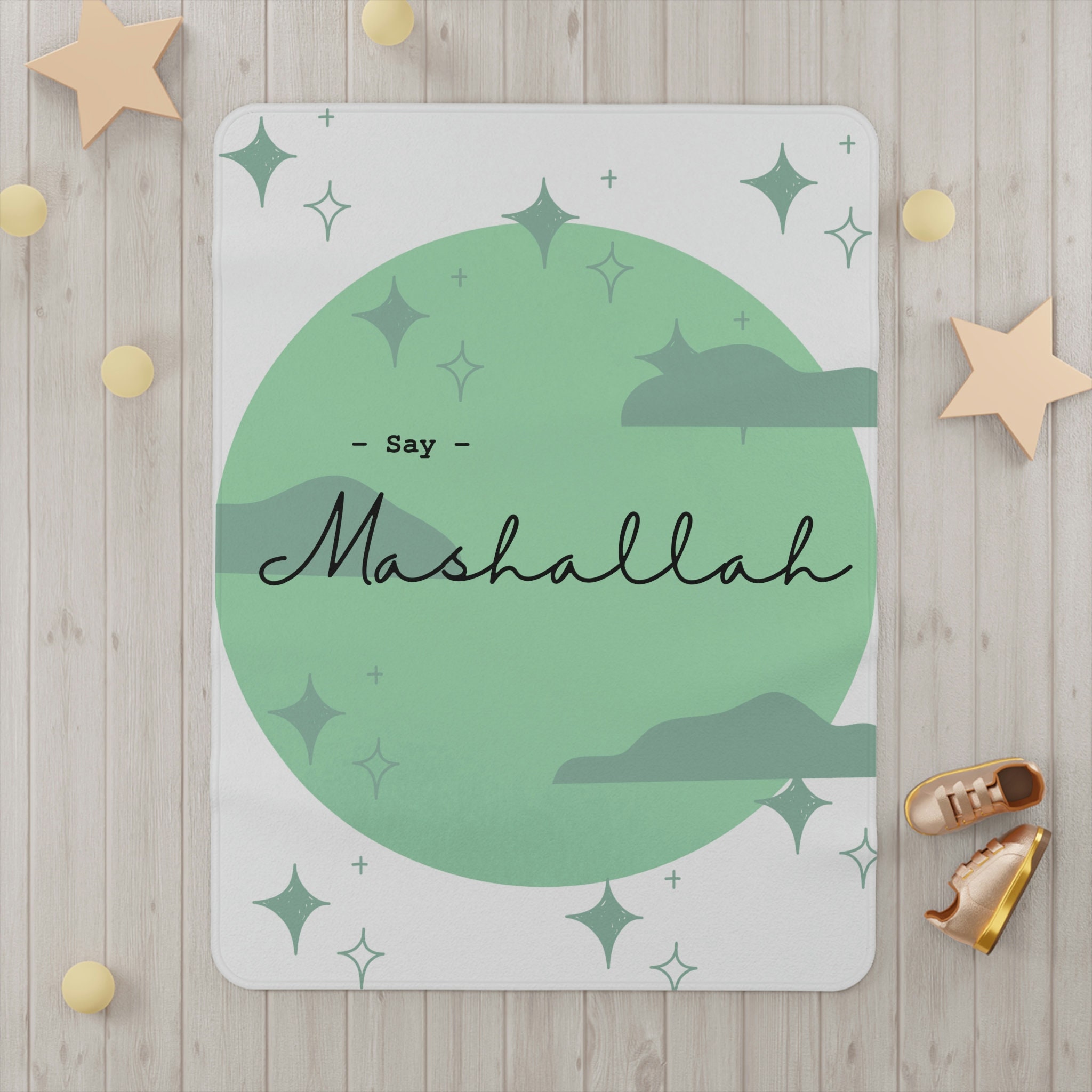 MashAllah Islamic luxurious new baby boy/girl print satin gift ...