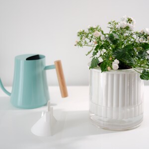 Float | Medium (6") Modern Self-watering Planter Pot With Glass Water ...