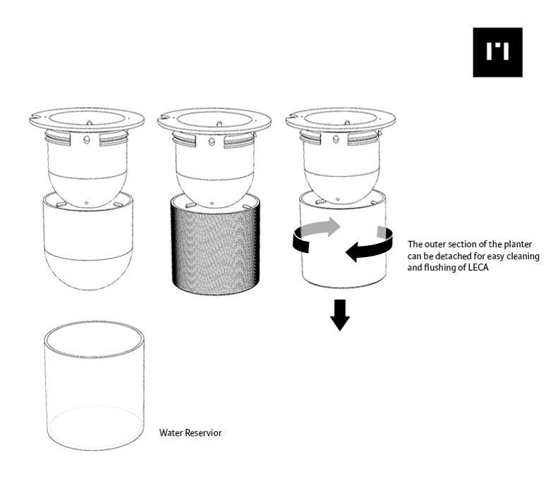 Float | Medium (6") Modern Self-watering Planter Pot With Glass Water ...