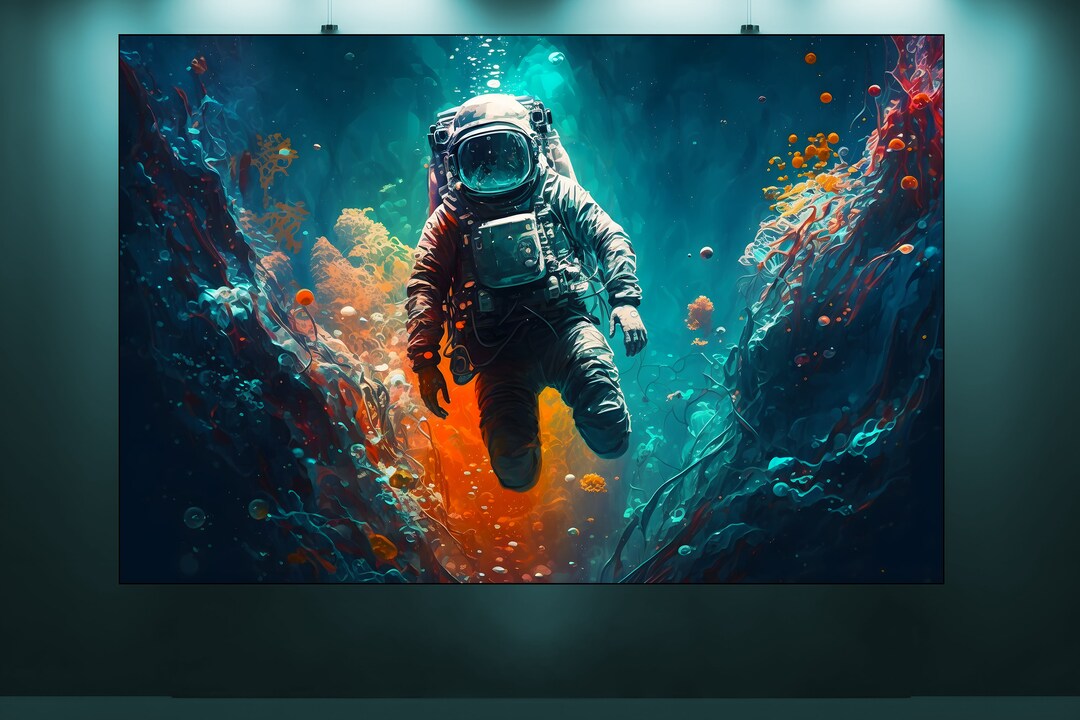 Astronaut Floating Into the Abyss | Abstract, Horizontal, Galaxy ...