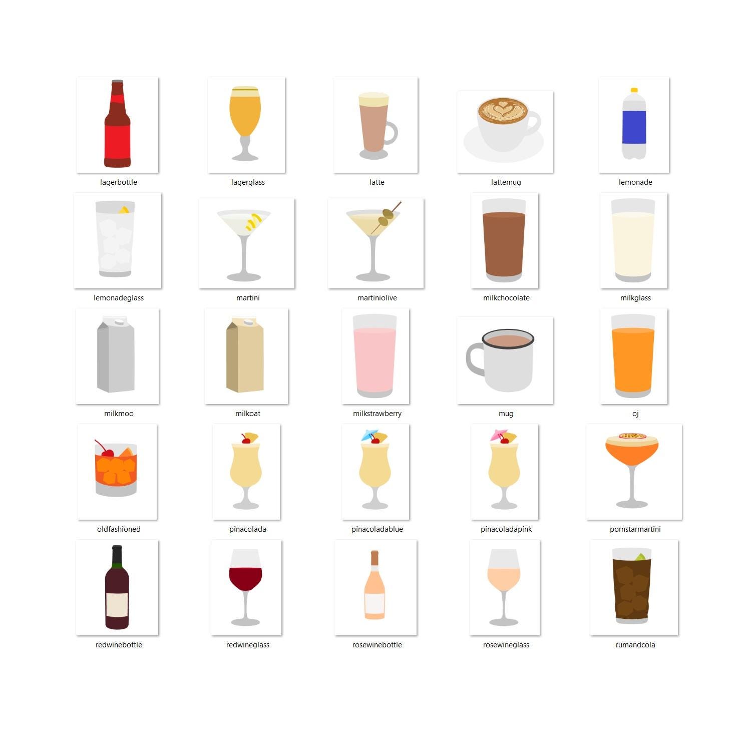 75 DRINKS – Instant Digital Download SVG Clip Art Files Drawing Designs ...
