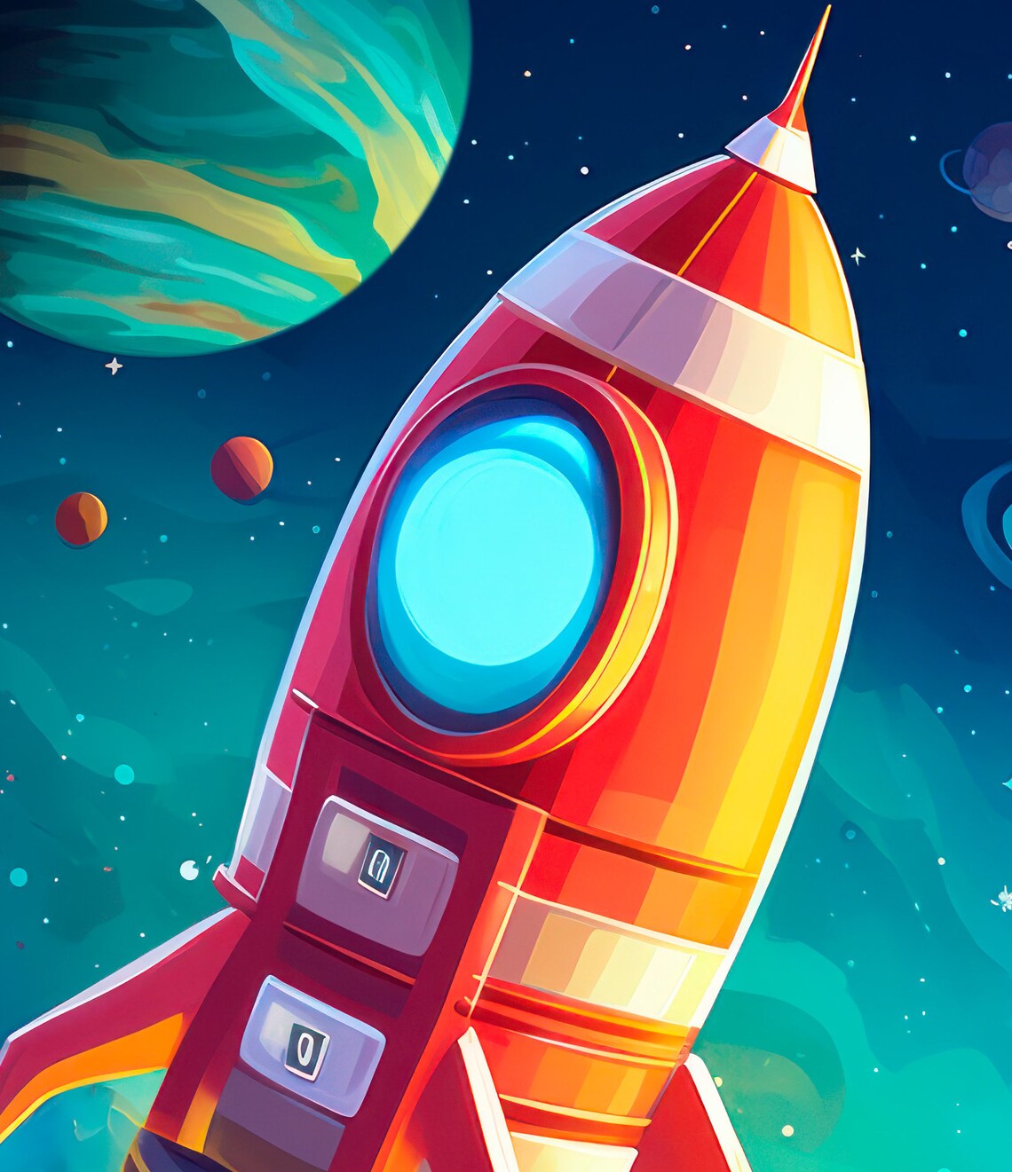 Colorful Space Poster for Kids Room Digital Download, 16x24 Inches - Etsy