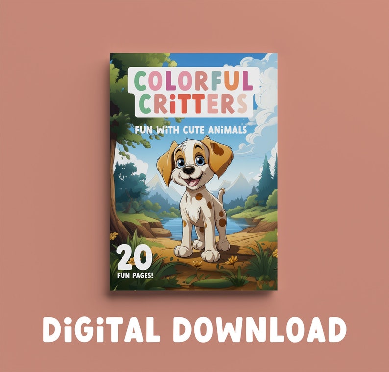 Colorful Critters Kids Coloring Book 20 Page Digital Download, Cute ...