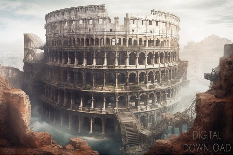 Roman Colosseum in Surrealism AI Digital Download Digital Art Art and ...