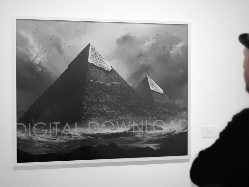Great Pyramids of Giza in Blk & Wht Gothic - Art and Collectables ...