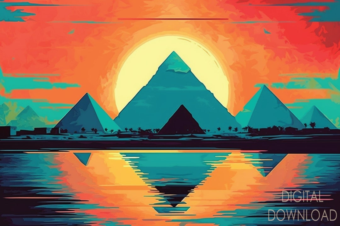 Great Pyramids of Giza in Pop Art AI Digital Download - Etsy
