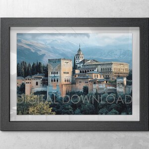 Alhambra Palace in Blue Earthtones - Art and Collectables | Digital ...
