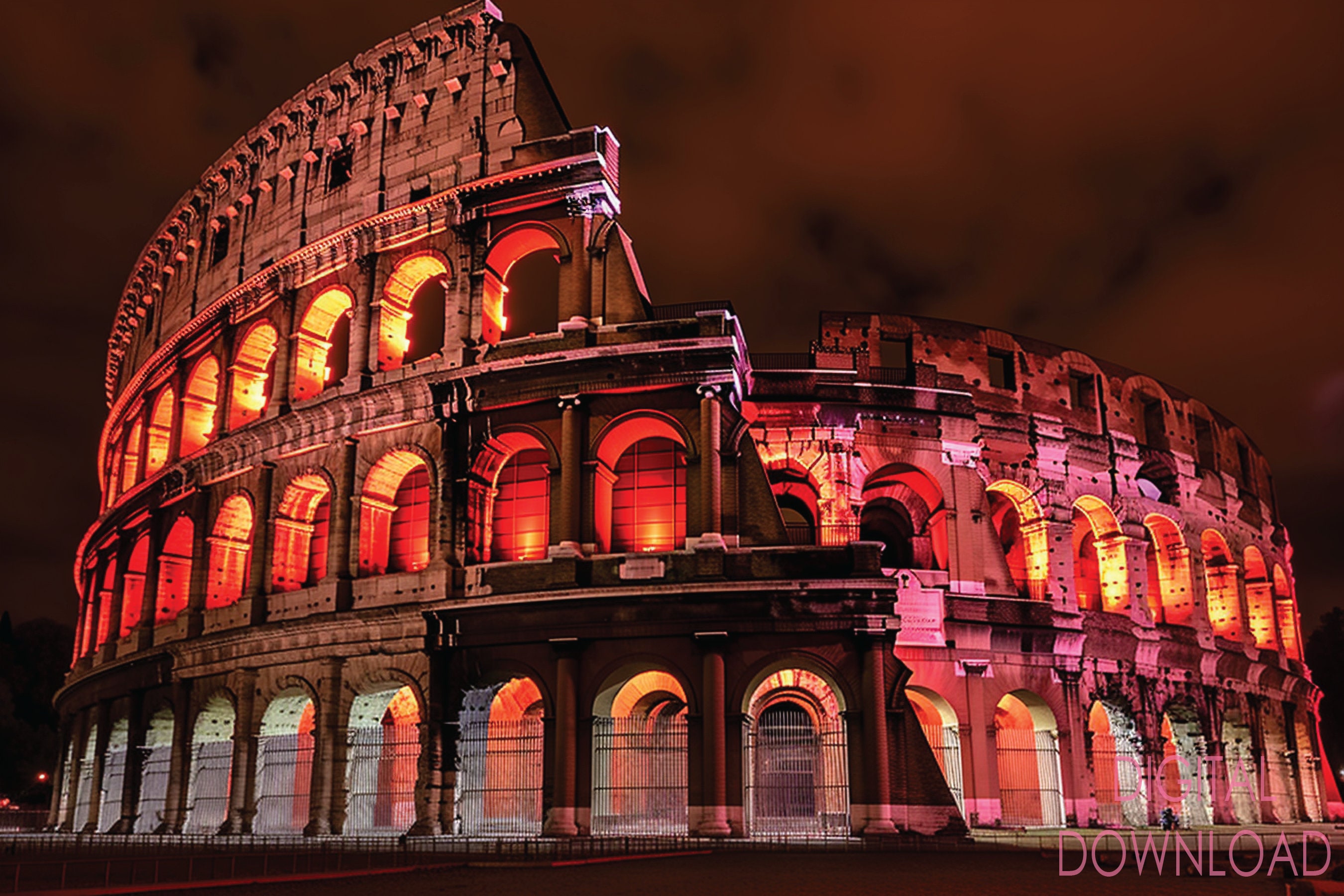 Roman Colosseum in Gothic Red AI Digital Download Digital Art Art and ...