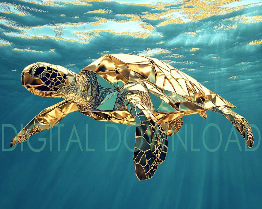 Mystic Turtle AI Wall Art Digital Art AI Abstract Art Abstract Wall Art ...