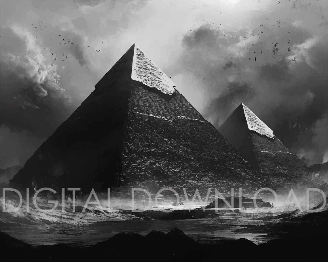 Great Pyramids of Giza in Blk & Wht Gothic - Art and Collectables ...