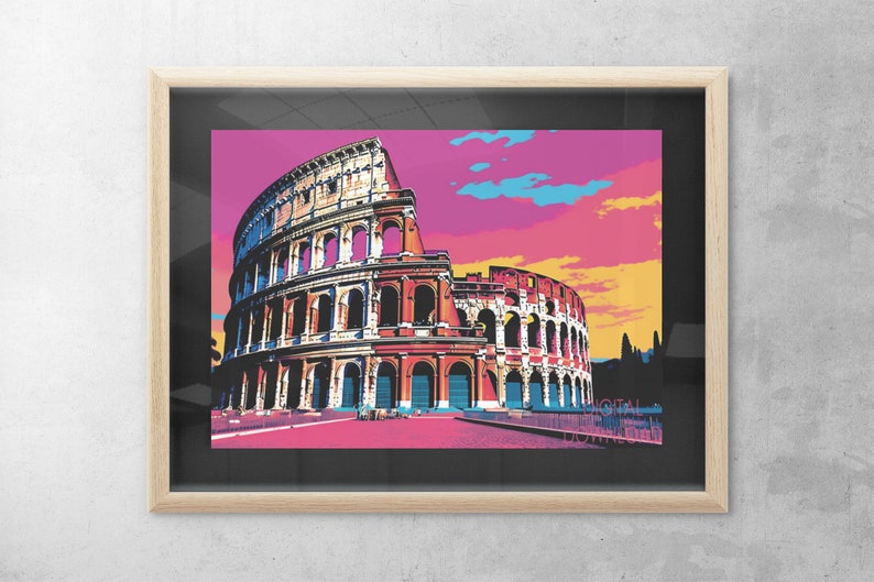 Roman Colosseum in Pop Art AI Digital Download Digital Art Art and ...