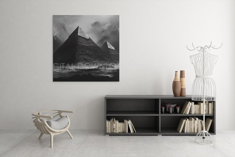 Great Pyramids of Giza in Blk & Wht Gothic - Art and Collectables ...