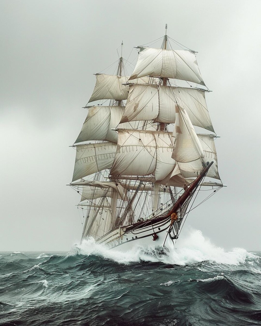 Digital Printable French Cargo Ship Belem - Vintage Maritime Decor ...