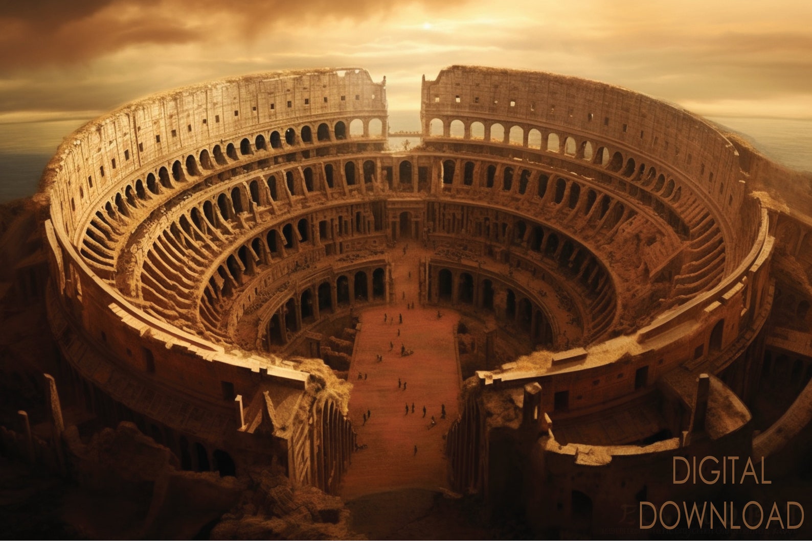 Roman Colosseum in Surrealism II AI Digital Download Digital Art Art ...
