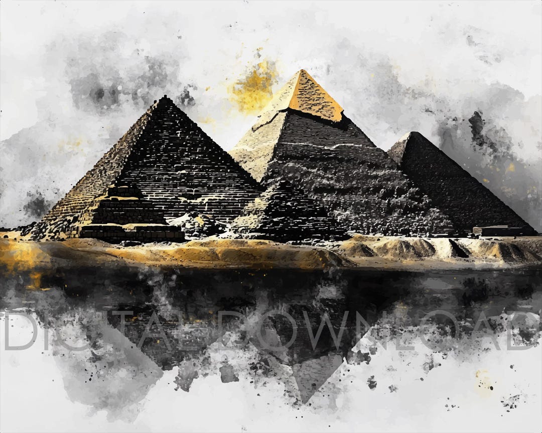 Great Pyramids of Giza Blk & Wht Colour Splash - Art and Collectables ...