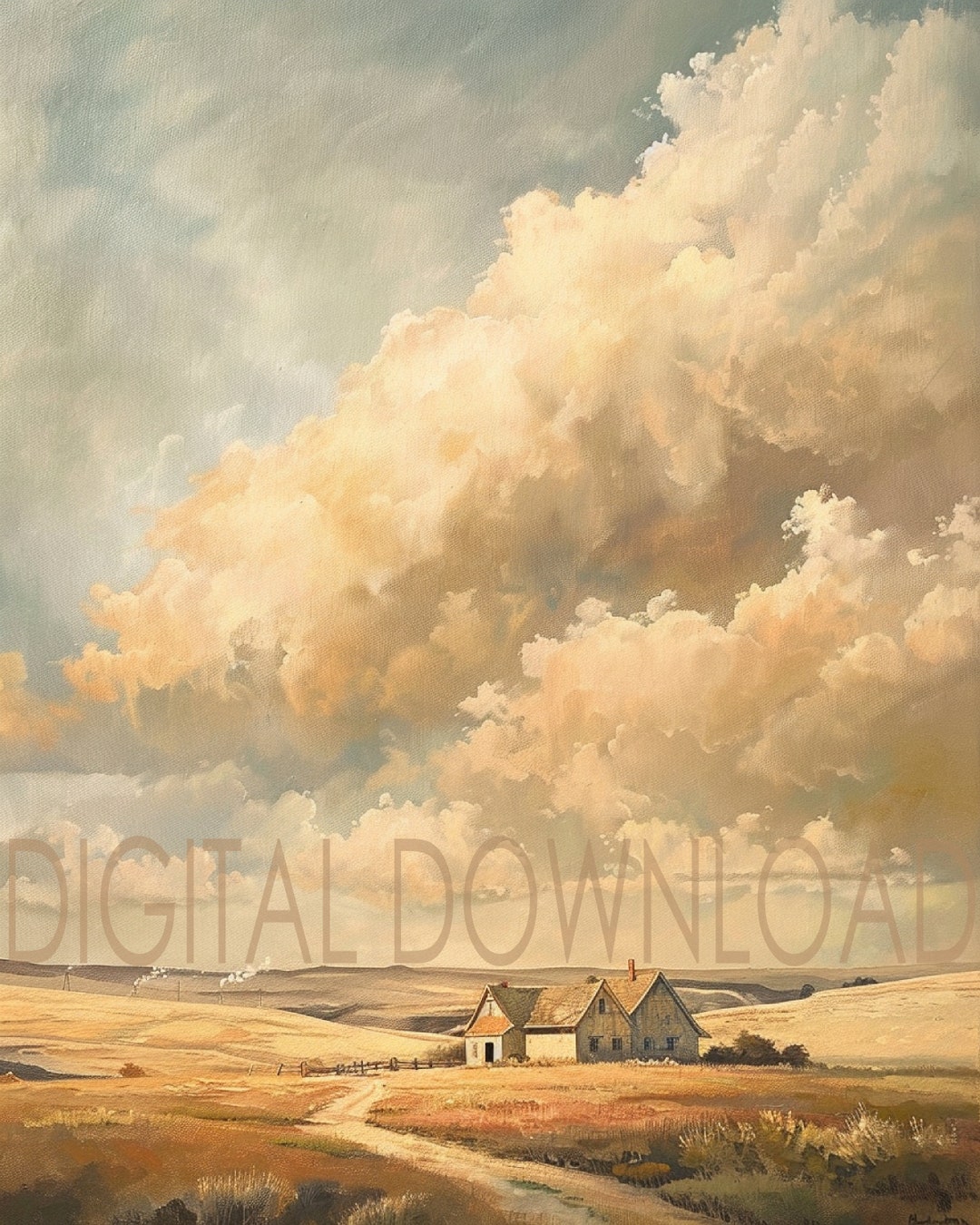 Vintage Farm House - Printable Wall Art | Digital Wall Art | Art and ...