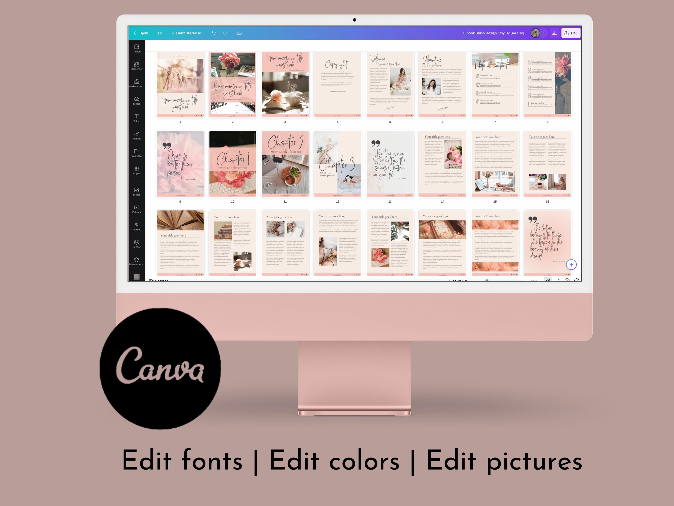 30 Page Ebook Template Canva | Editable Ebook Template | Ebook Digital ...