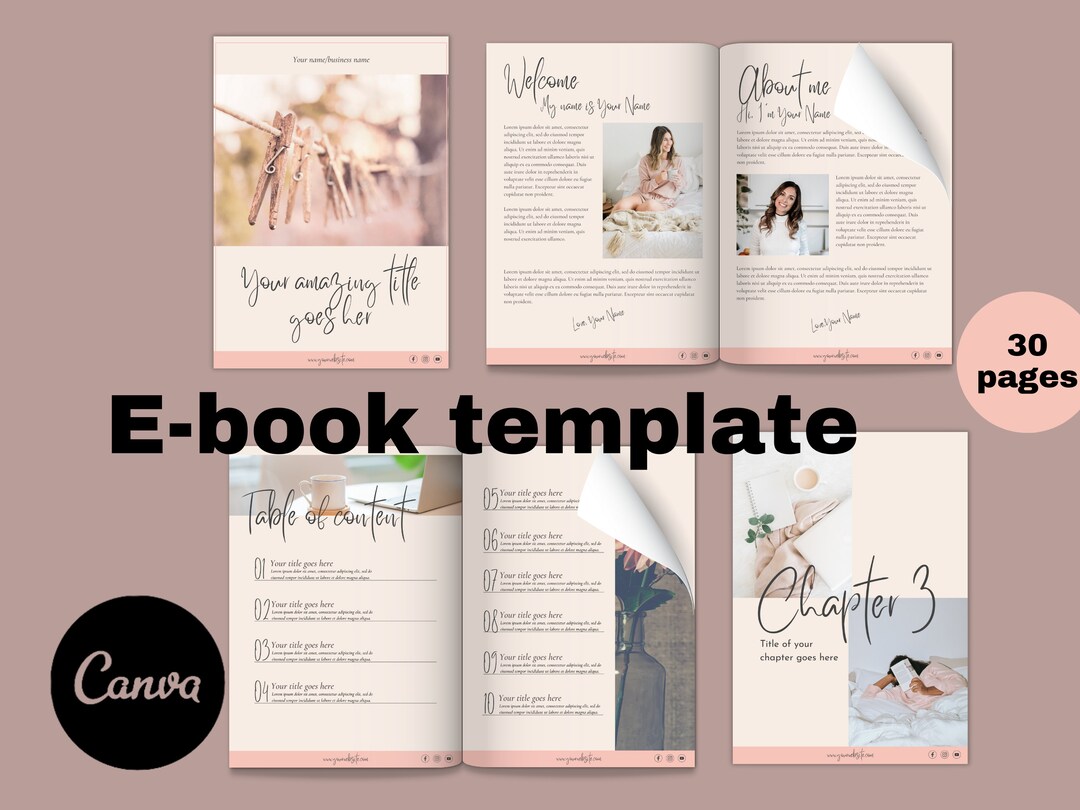 30 Page Ebook Template Canva | Editable Ebook Template | Ebook Digital ...