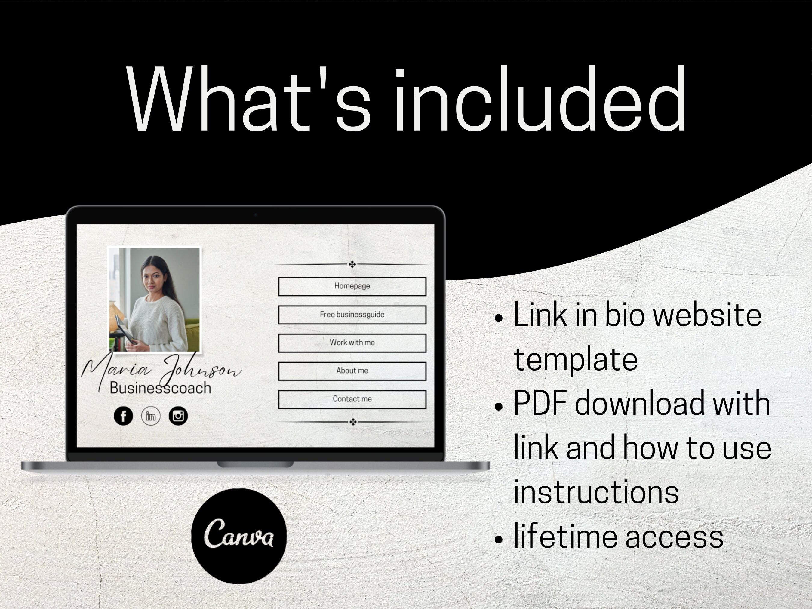 Link in BIO Template Canva Template Businesscoach Link in BIO Template ...