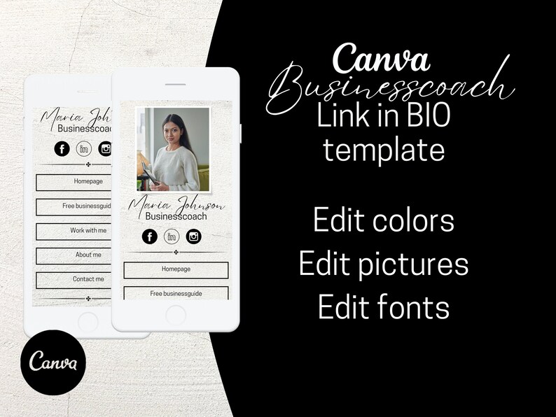 Link in BIO Template Canva Template Businesscoach Link in BIO Template ...