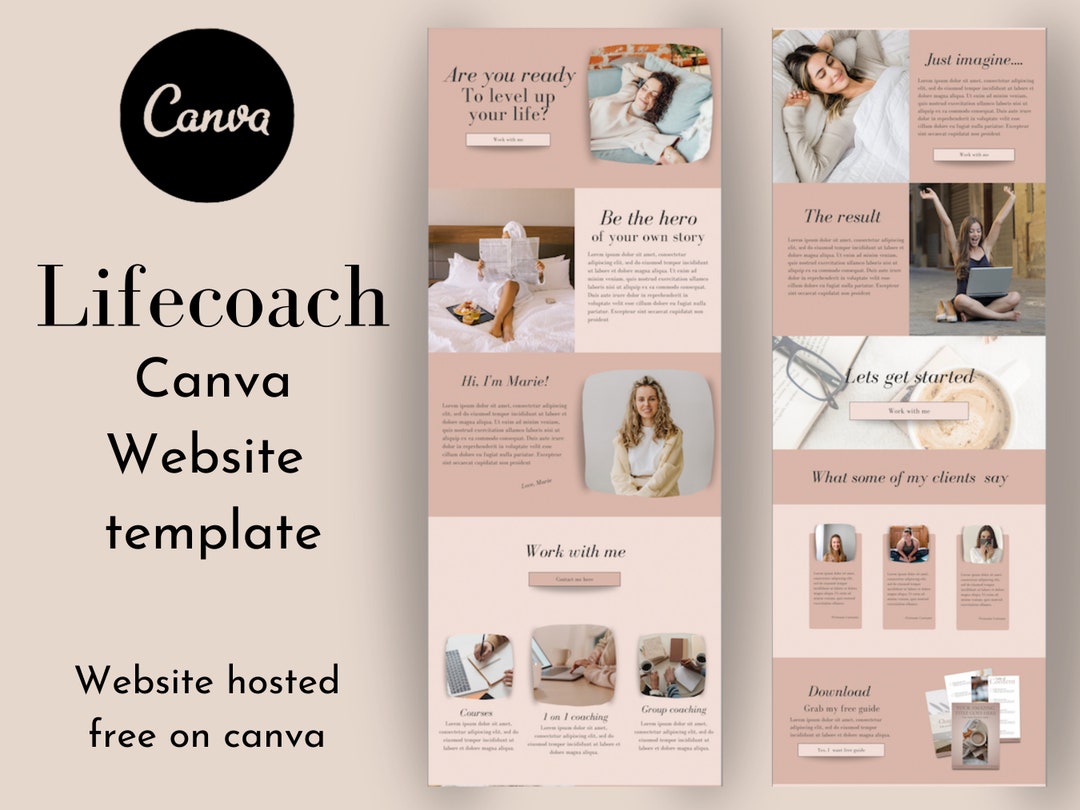 Life Coach Website Template | Canva Website Template | Website ...
