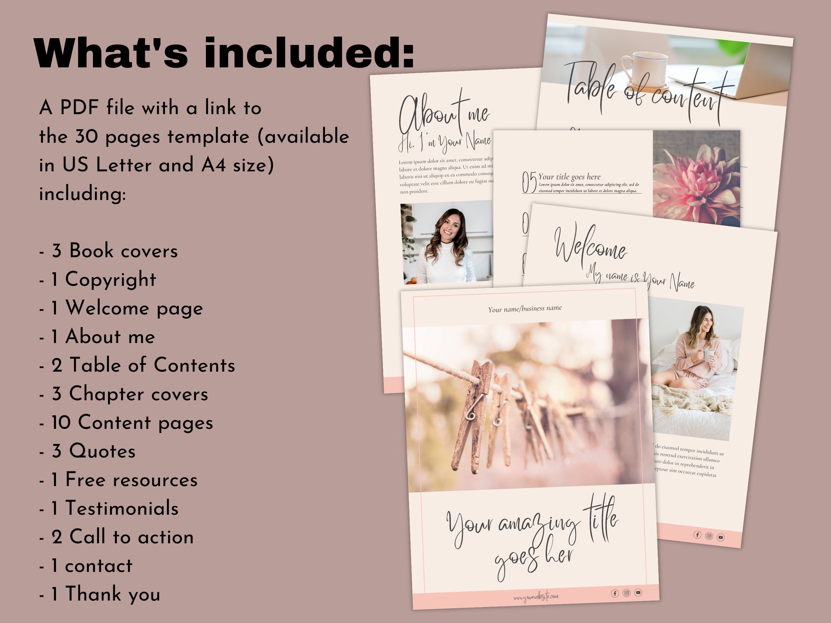 30 Page Ebook Template Canva | Editable Ebook Template | Ebook Digital ...