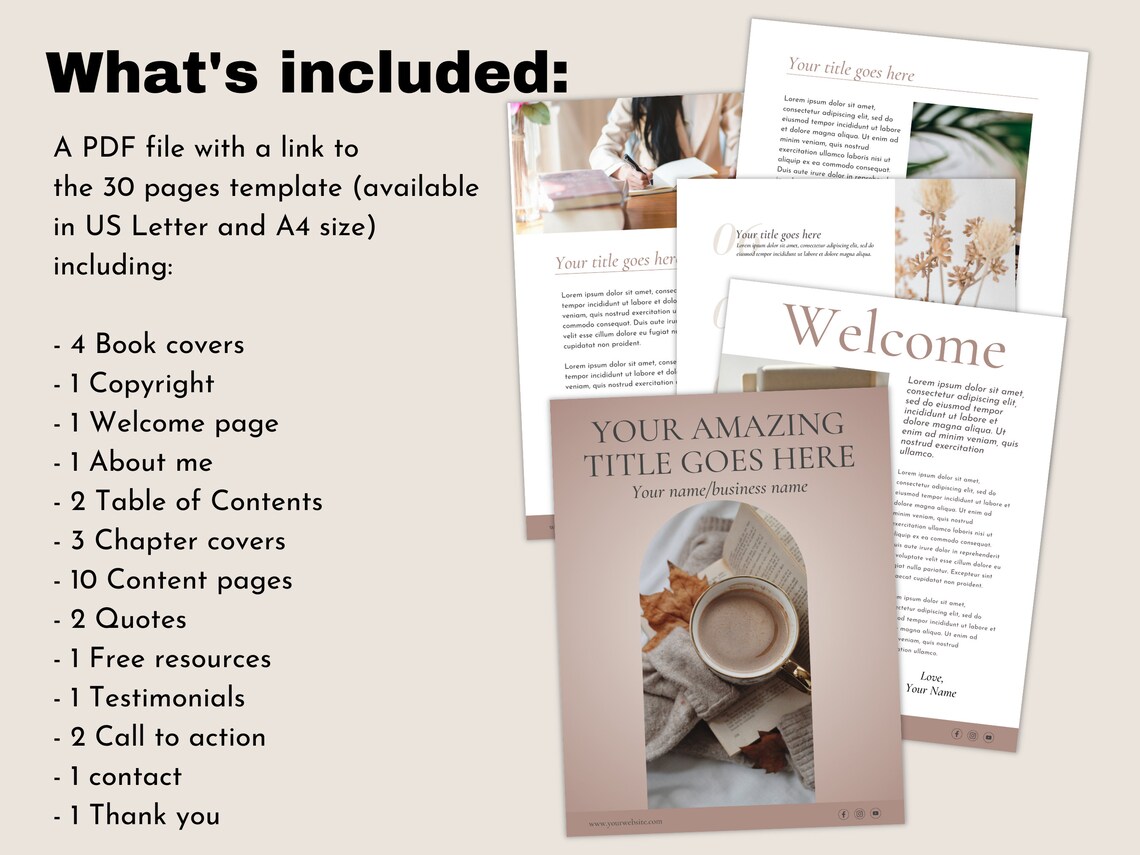 30 Page Ebook Template Canva | Editable Ebook Template | Ebook Digital ...