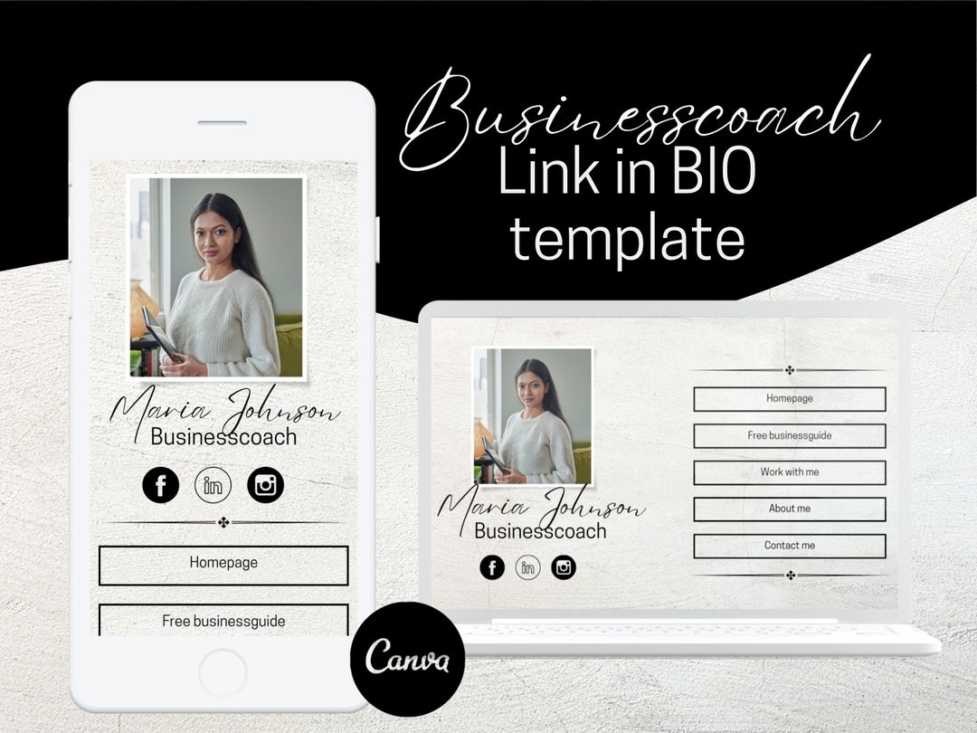 Link in BIO Template Canva Template Businesscoach Link in BIO Template Website Link in Bio ...