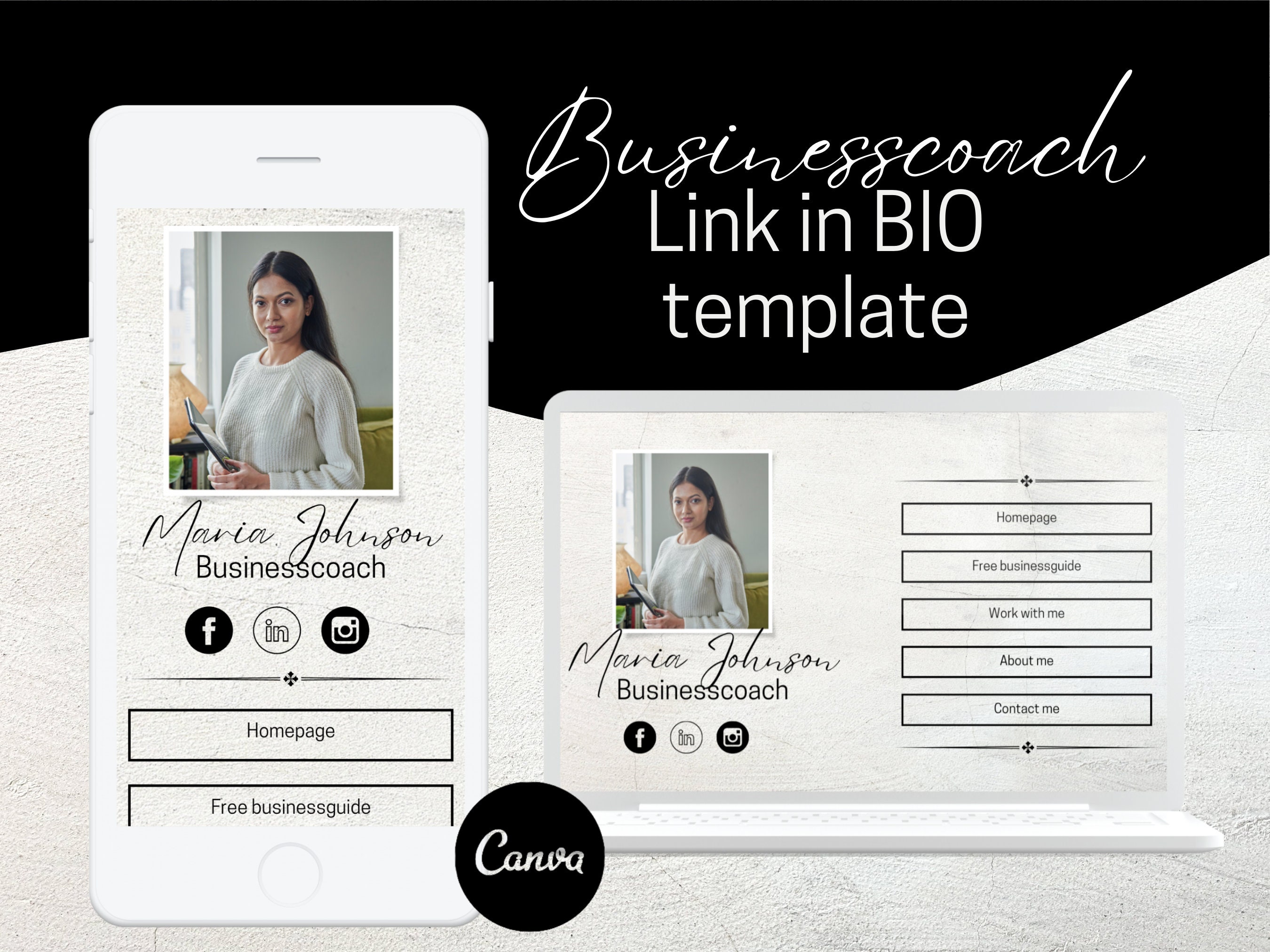 Link in BIO Template Canva Template Businesscoach Link in BIO Template ...