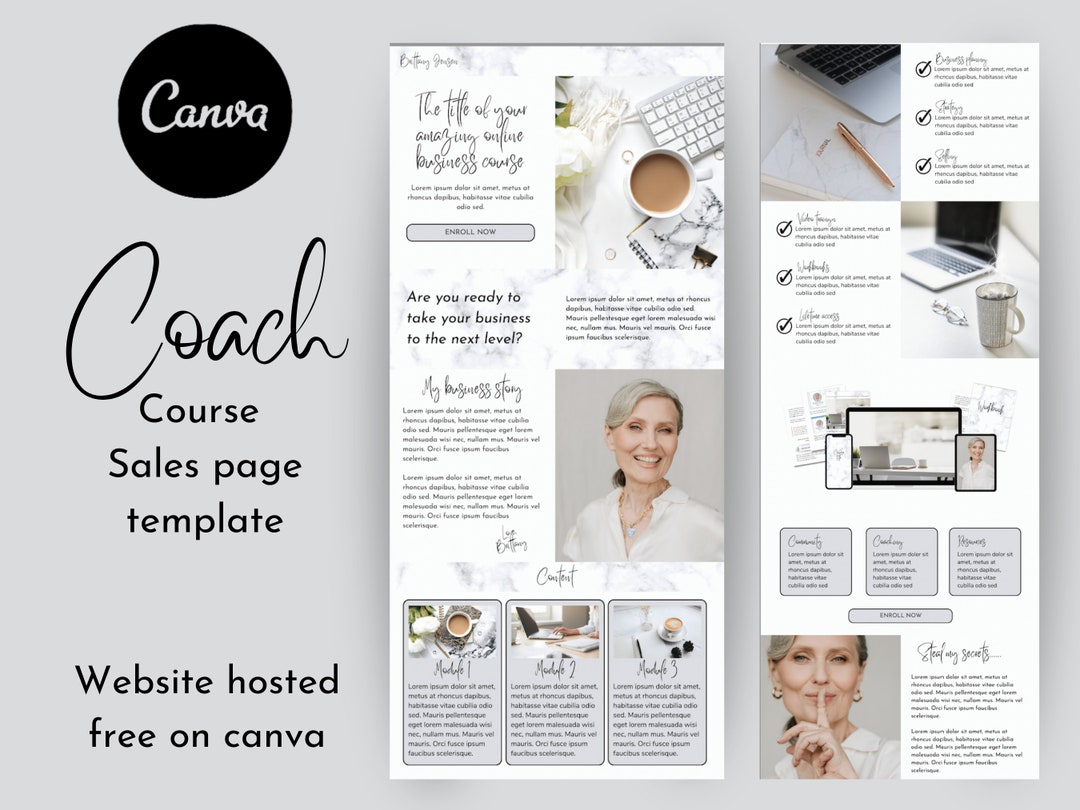Business Coach Website Template | Canva Website Template | Sales Page ...