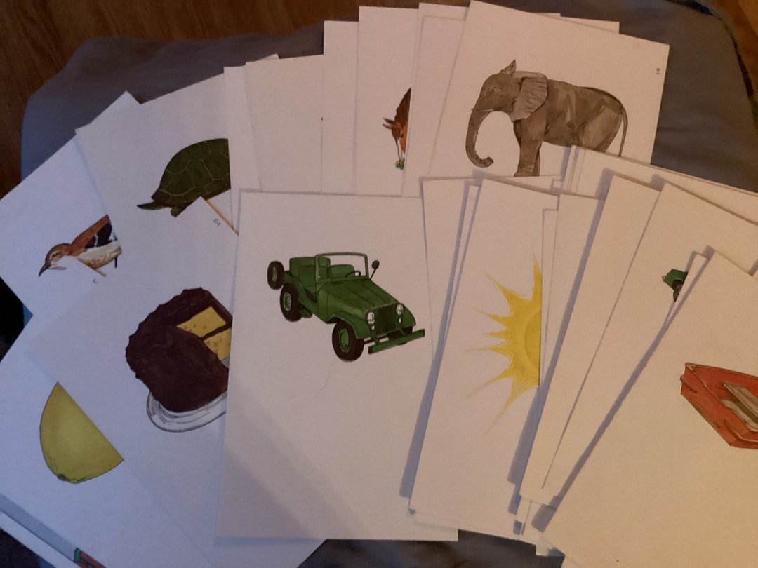 Large Picture Flash Cards With Pictures - Etsy
