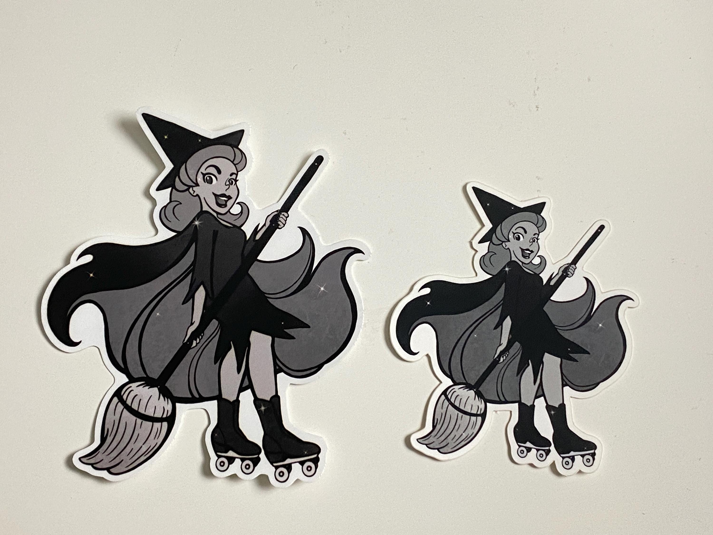 Spellbound Skate Witch | Retro Roller Skating Sticker | Bewitched ...