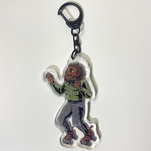 The Wolfman Keychain - Roller Skater Charm - Spooky Acrylic Bag Charm ...