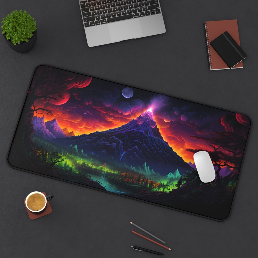 Volcano at Night Print Custom Large Extended Gaming Mouse Pad - Etsy