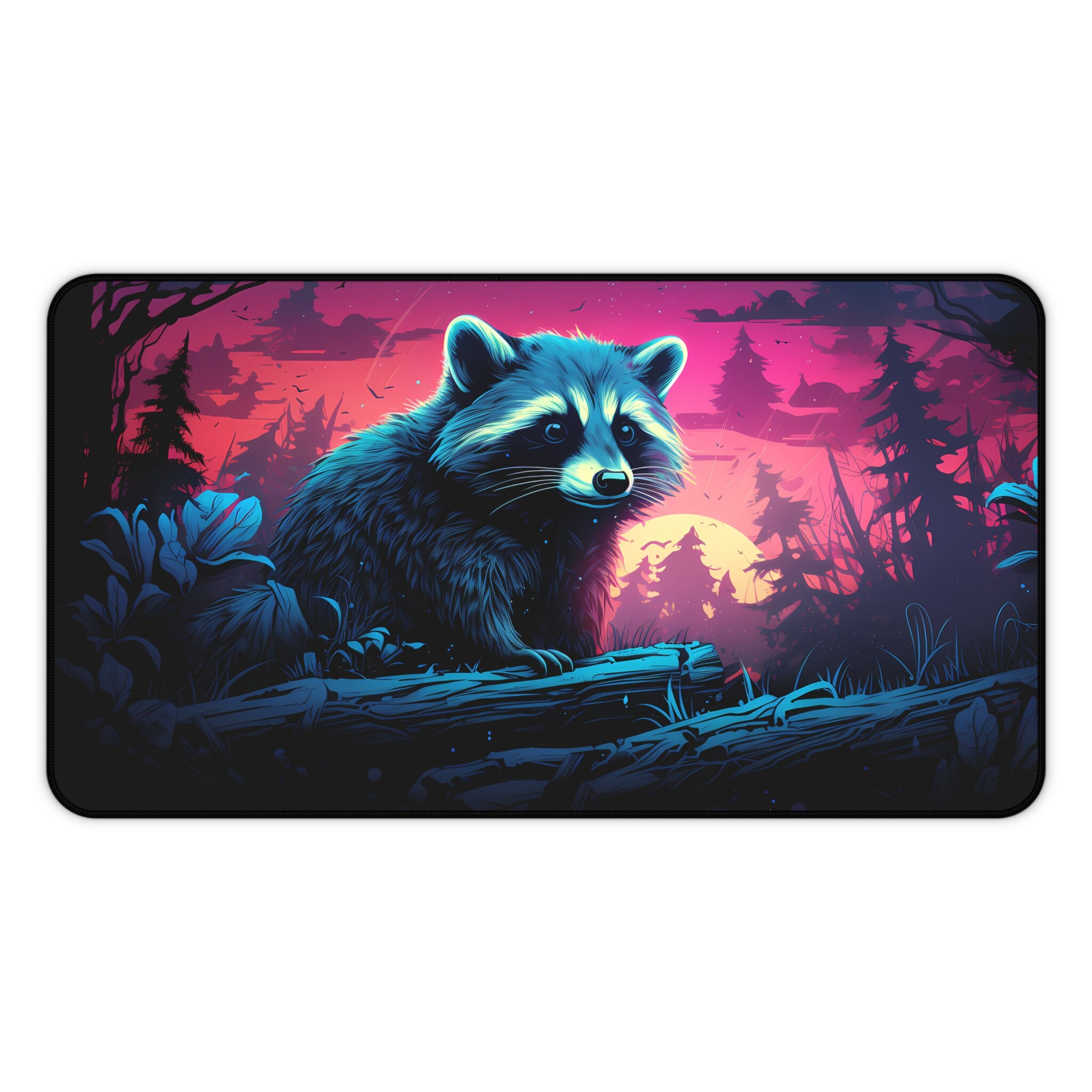 Cute Raccoon Desk Mat, Custom Extra Large Deskmat, Extended Gaming ...